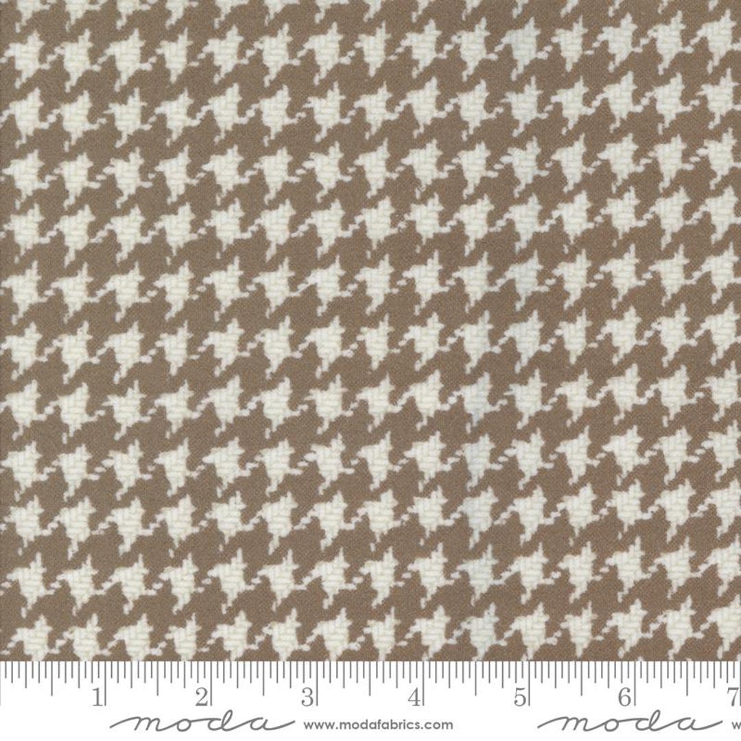 Houndstooth Cocoa Cotton Flannel Fabric - Farmhouse Style - Etsy