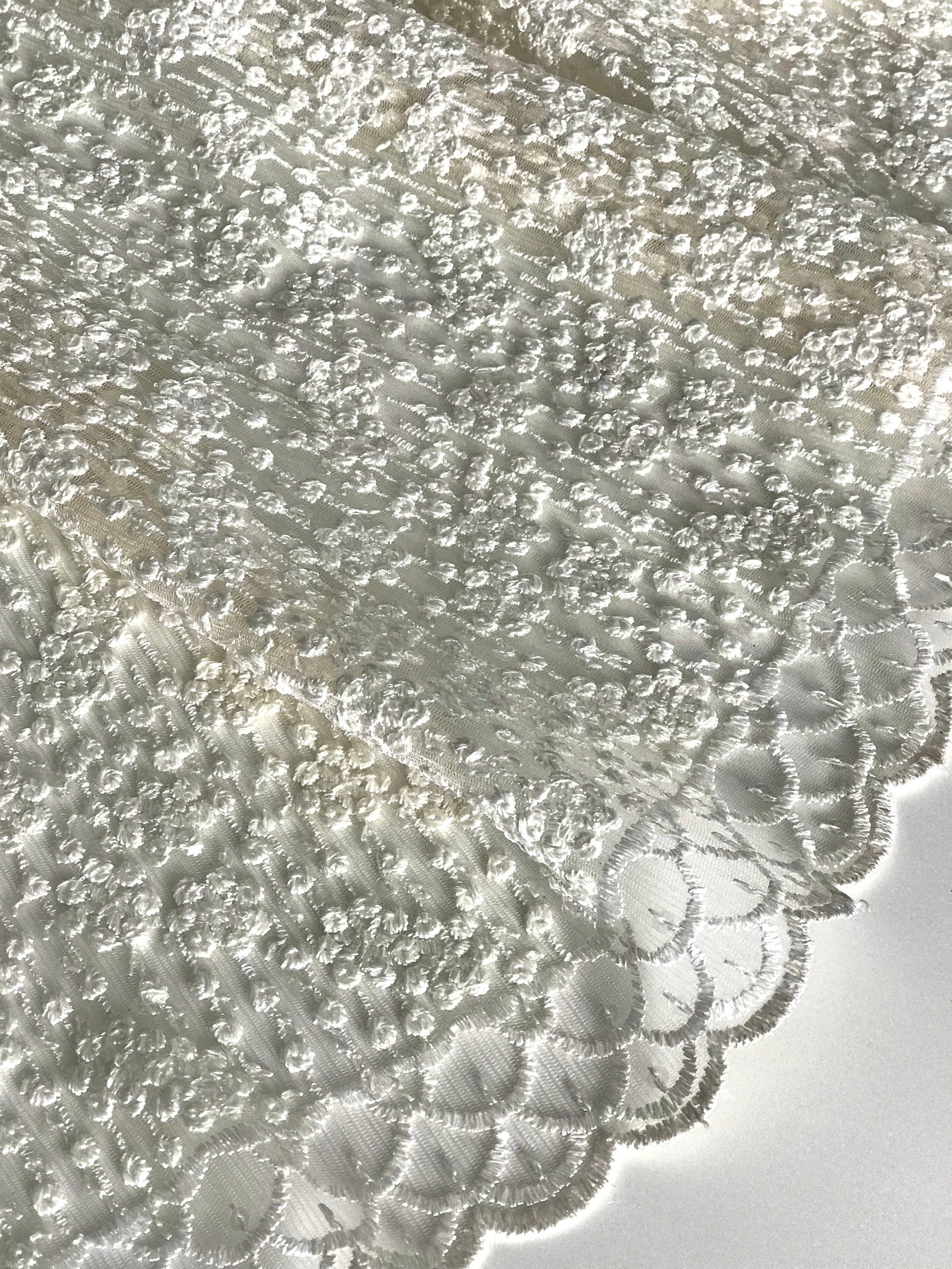 Cream Embroidered Net Fabric Embellished With Sequins sold | Etsy