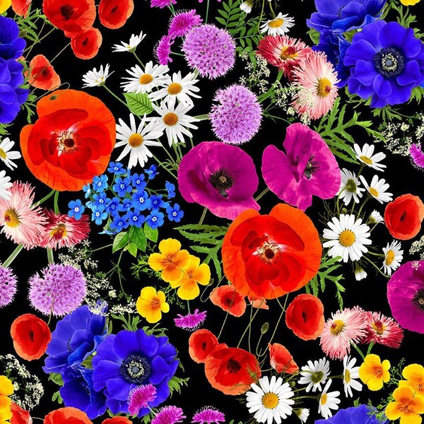 Large Floral Fabric - Etsy