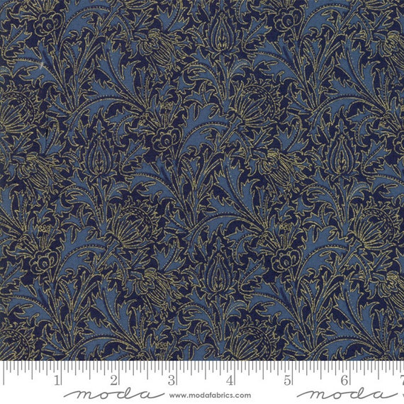 Moda Fabrics 108 Wide Morris Holiday Metallic Indigo - Etsy