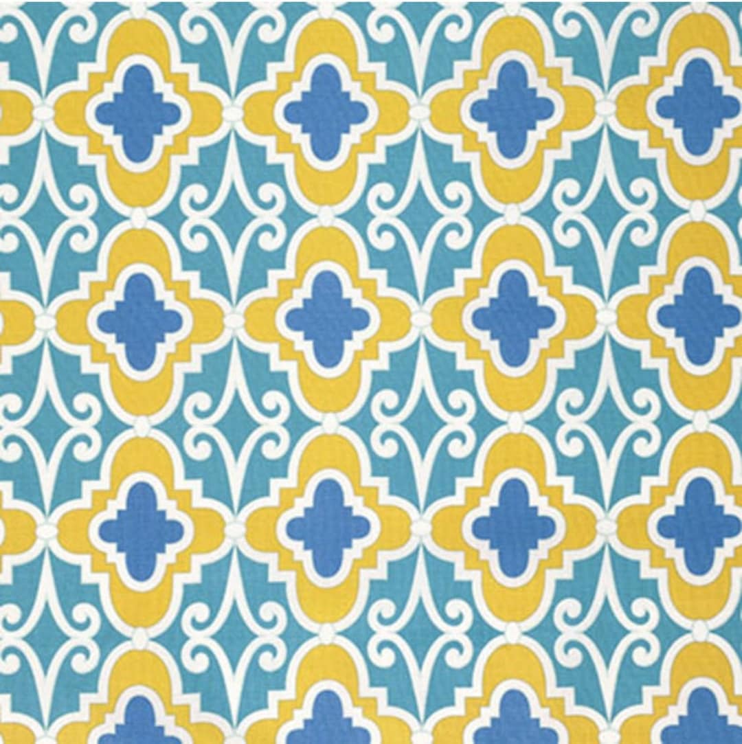 Free Spirit Butterfly Garden Lattice Turquoise Fabric by Dena Designs ...