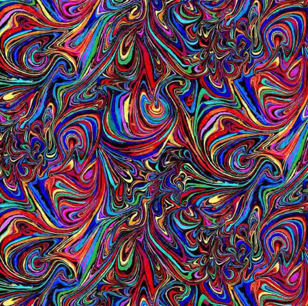 Untamed Beauty - Bright Painted Swirls Fabric by Chong-a Hwang ...