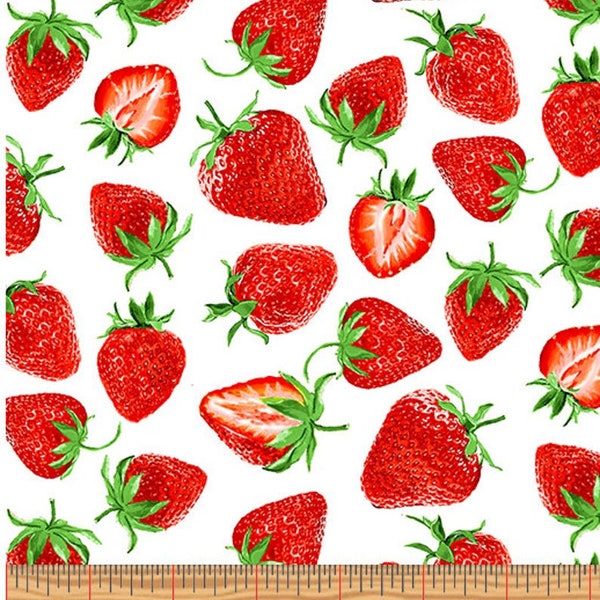 Strawberry Fabric - Etsy