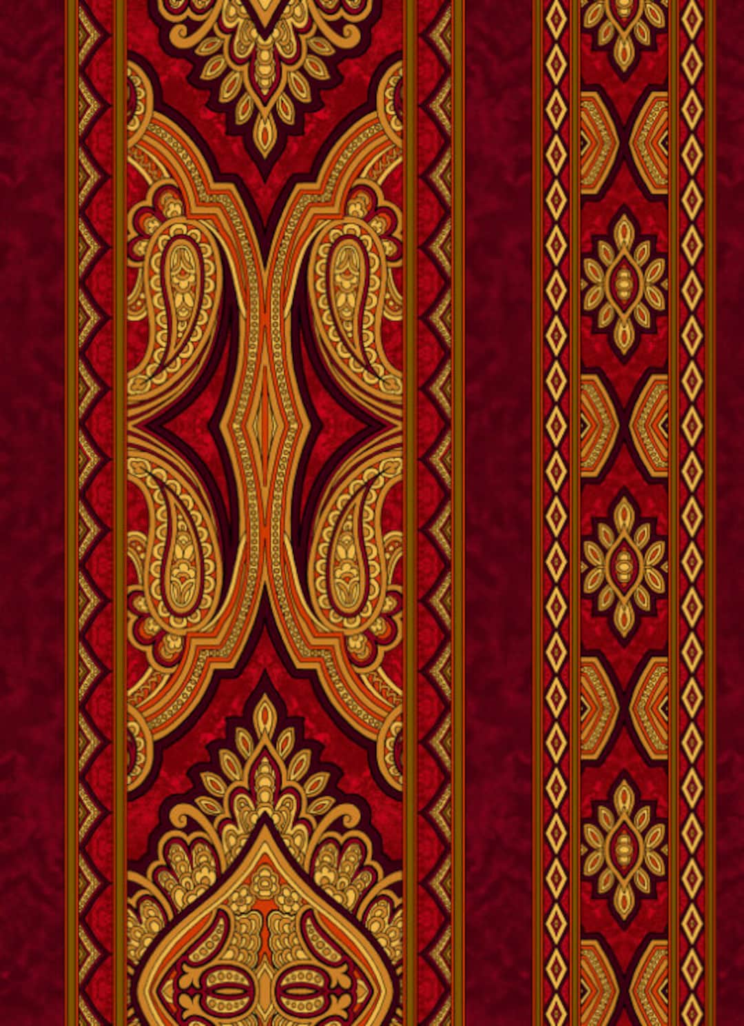 Aruba Border Crimson Fabric by Jinny Beyer Cotton Fabric - Etsy