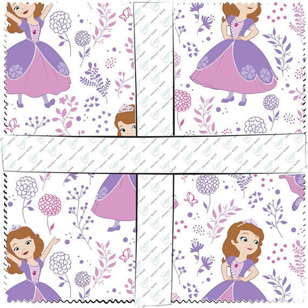 Sofia the First Fabric Squares: 10" Layer Cake, 100% Cotton - Etsy