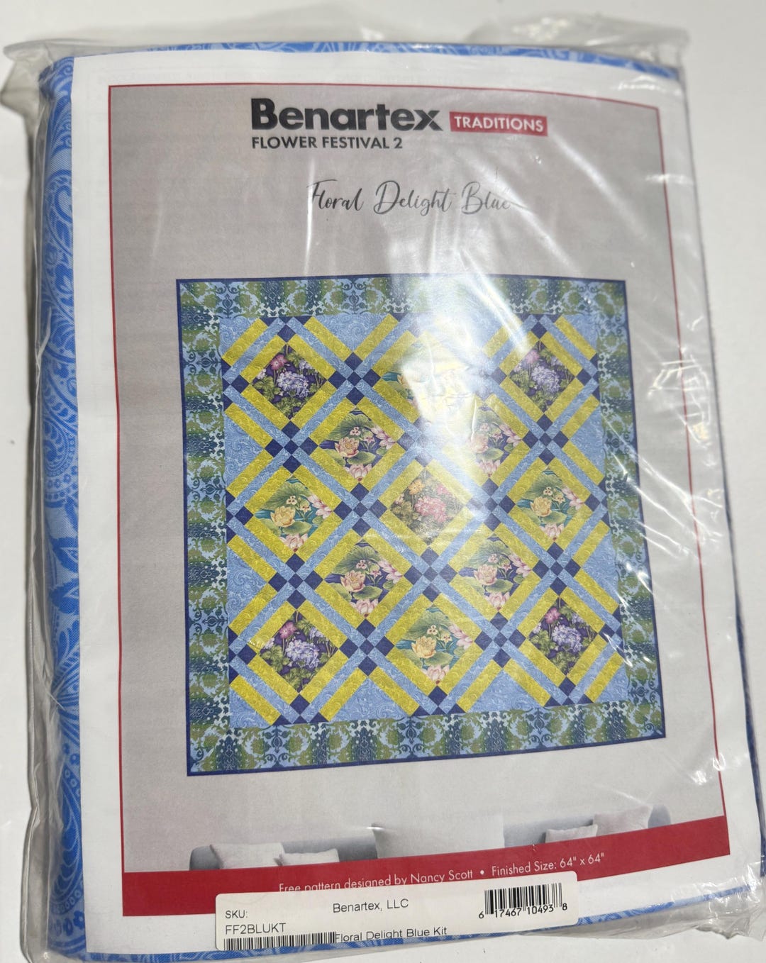 Floral Delight Blue Quilt Kit - Etsy