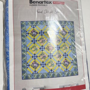 Floral Delight Blue Quilt Kit - Etsy