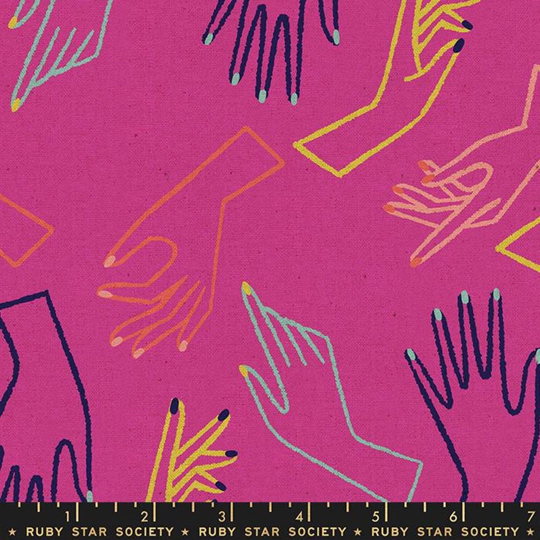 Linen/canvas Fabric - Ruby Star Society - Adorn - in Good Hands Berry ...