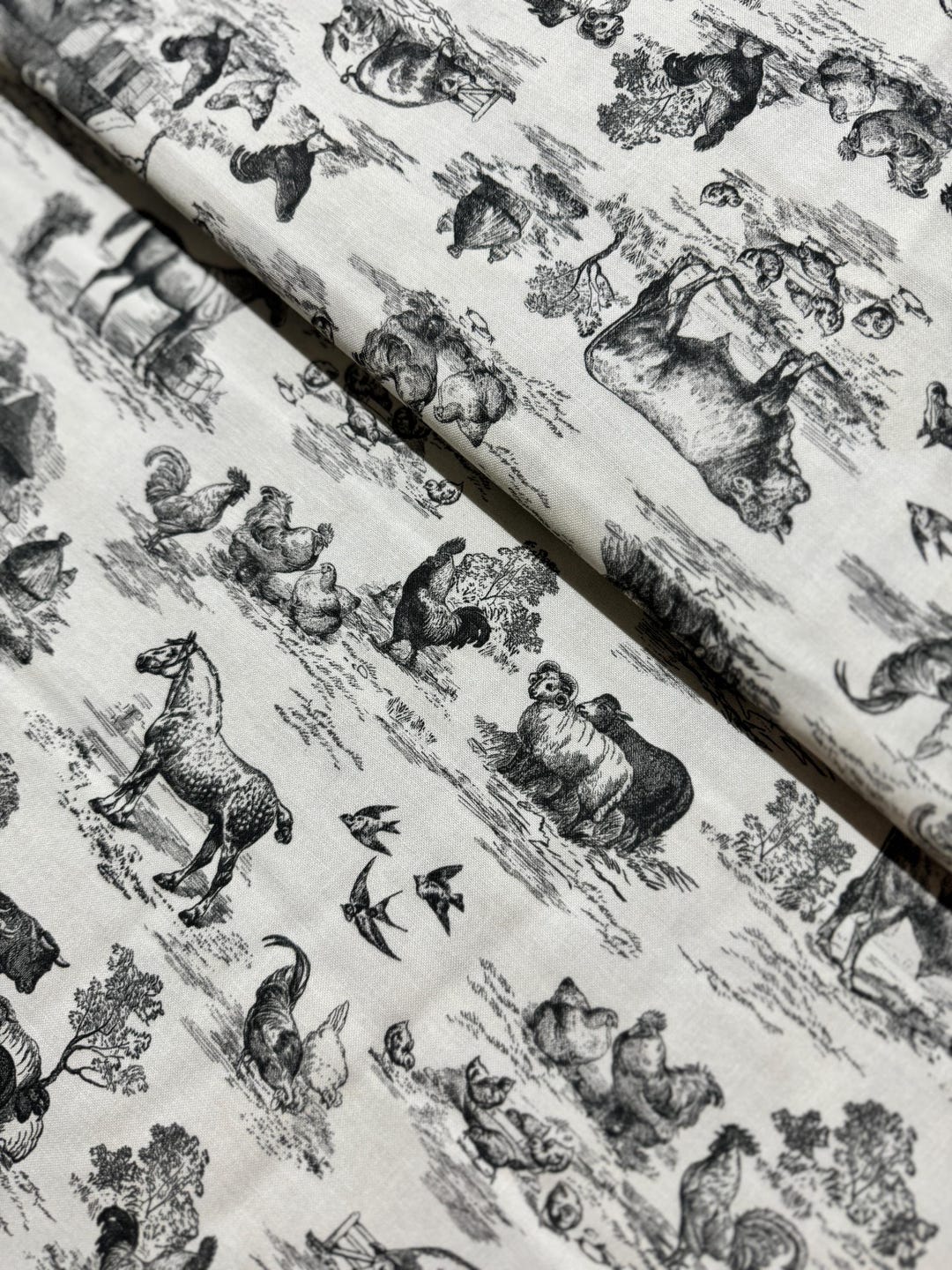 Down on the Farm - Farm Black - Cotton Fabric - Etsy