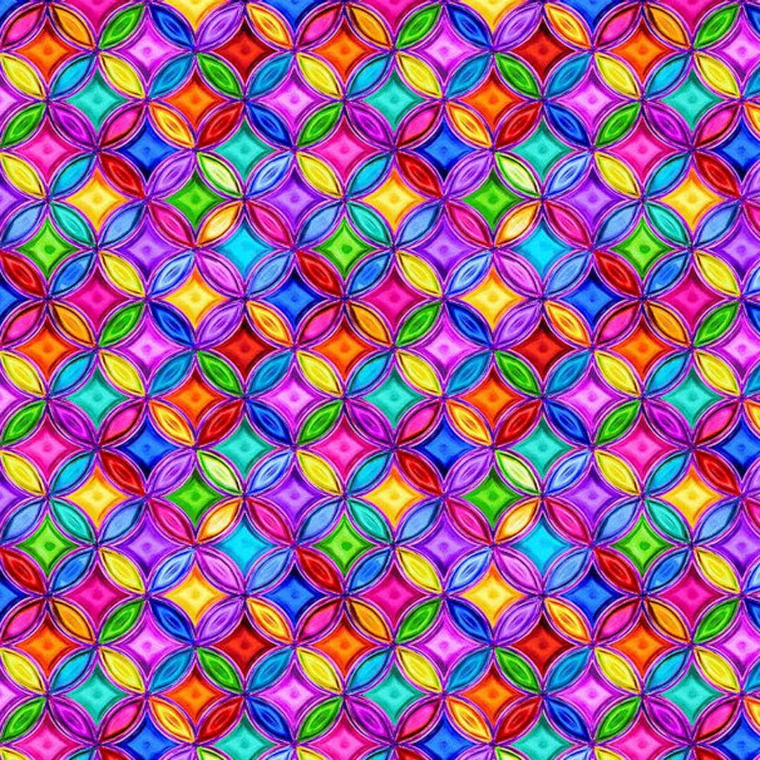 Timeless Treasures Rainbow Rose Rainbow Jewel Pattern Fabric by Chong-a ...