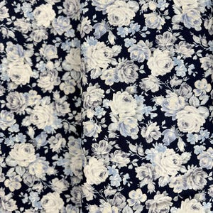 Sevenberry English Garden - Roses Navy - Cotton Fabric - Etsy
