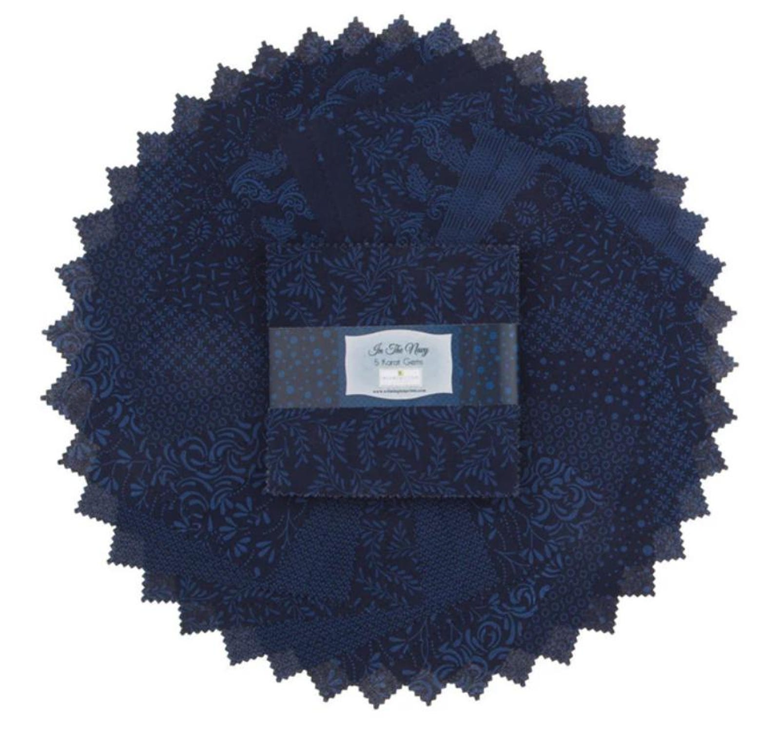 In the Navy 5 Karat Gems/charm Pack - 42, 5" X 5" Precut Fabric Squares ...