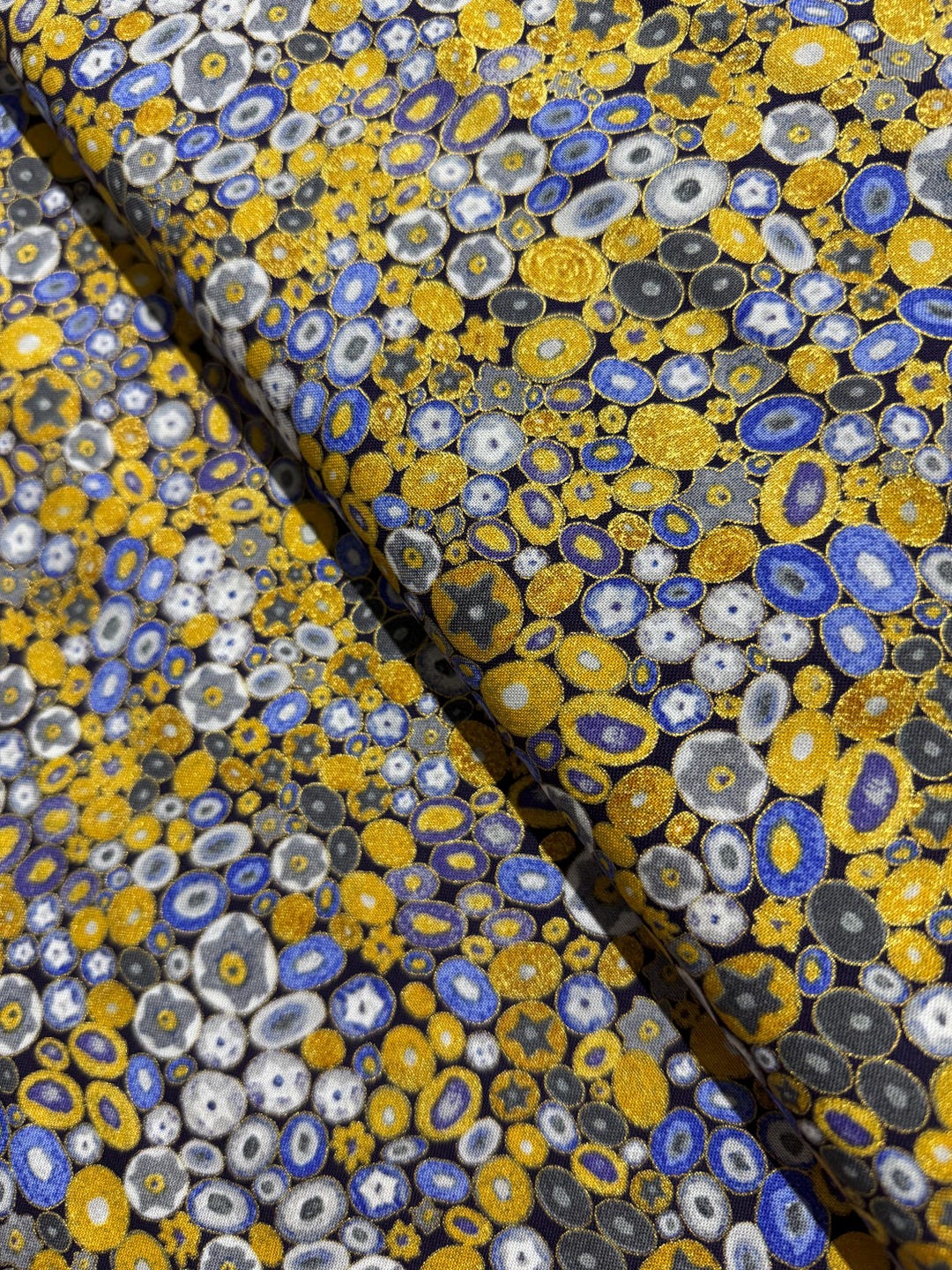 Gustav Klimt - Cobalt Gold Metallic - Cotton Fabric - Etsy