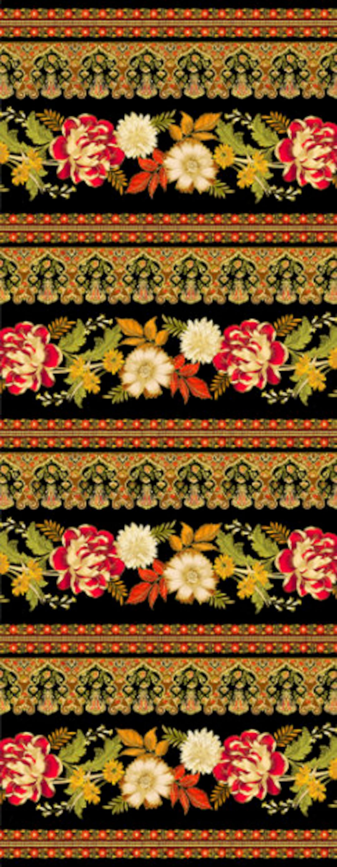 Radiant Stripe Black Cotton Fabric With Metallic Gold - Kanvas Studio ...
