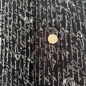 Vintage Rose - Vintage Rose - Handwriting Text Black Fabric - Digital ...