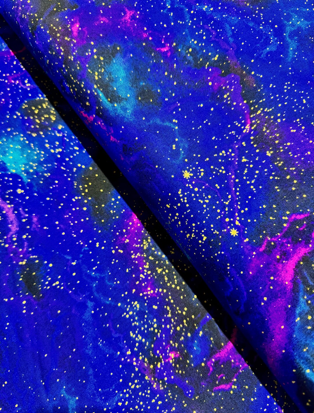 Cosmos Galaxy Metallic Cotton Fabric: Cosmic Sky Print - Etsy
