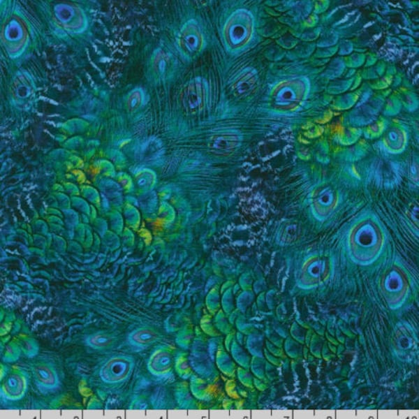 Peacock Blue Fabric - Etsy