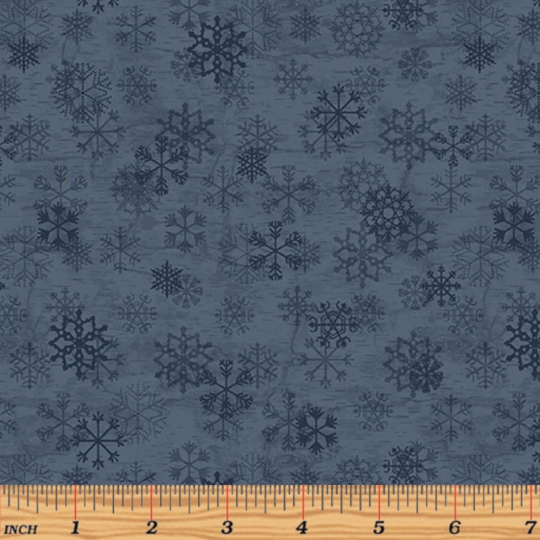 Evening Frost - Flakes Blue Fabric by Terry Redlin - Cotton Fabric - Etsy