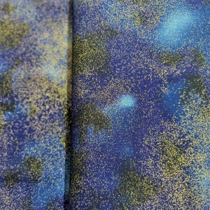 Cosmic Skies - Royal/gold Metallic - Cotton Fabric - Etsy