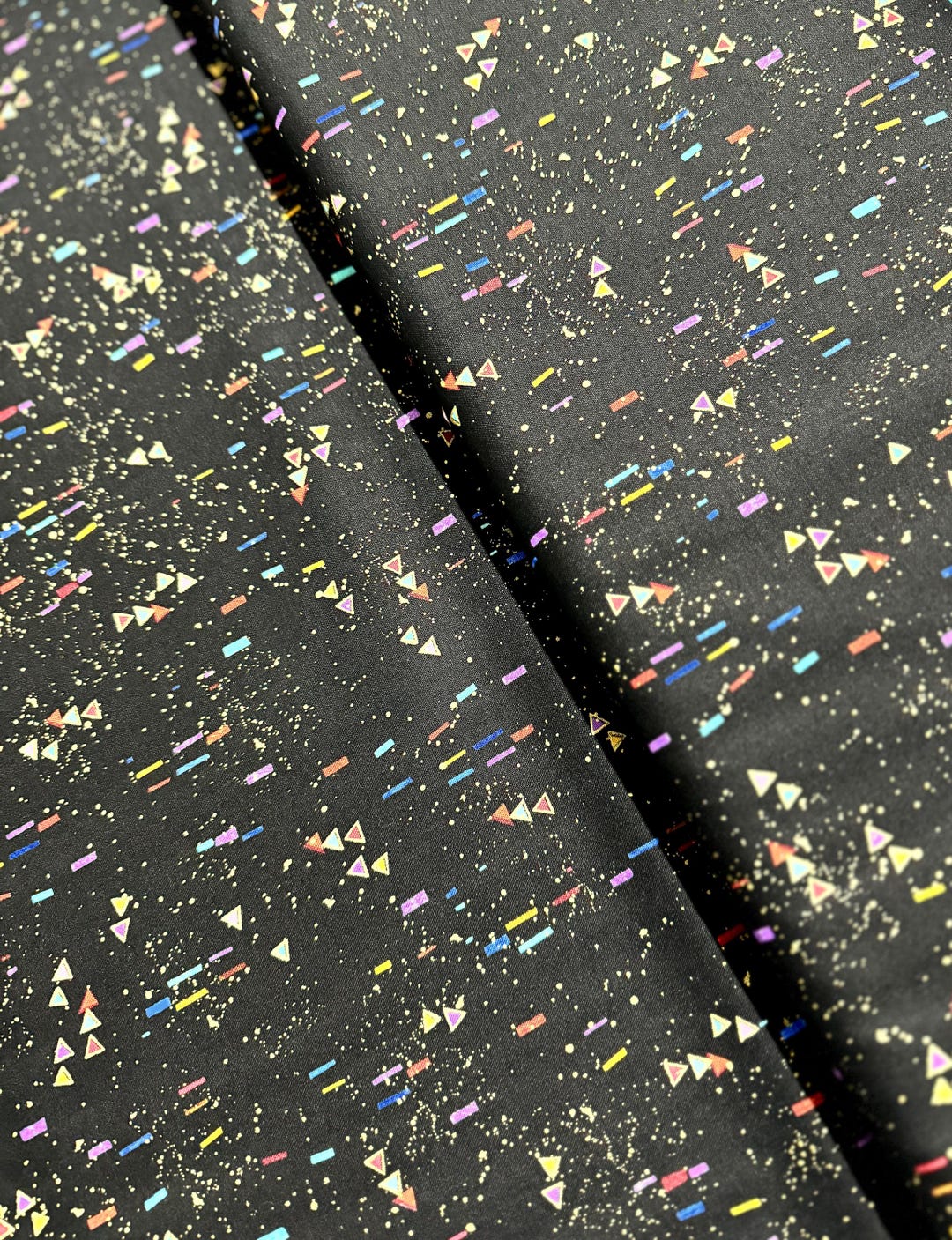 Wings of Gold - Scattered Geo Shapes Metallic Fabric by Chong-a Hwang ...