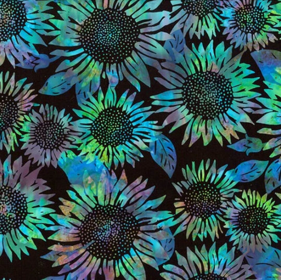 Bali Batik Spectrum Sunflower Batik Fabric Cotton Fabric - Etsy