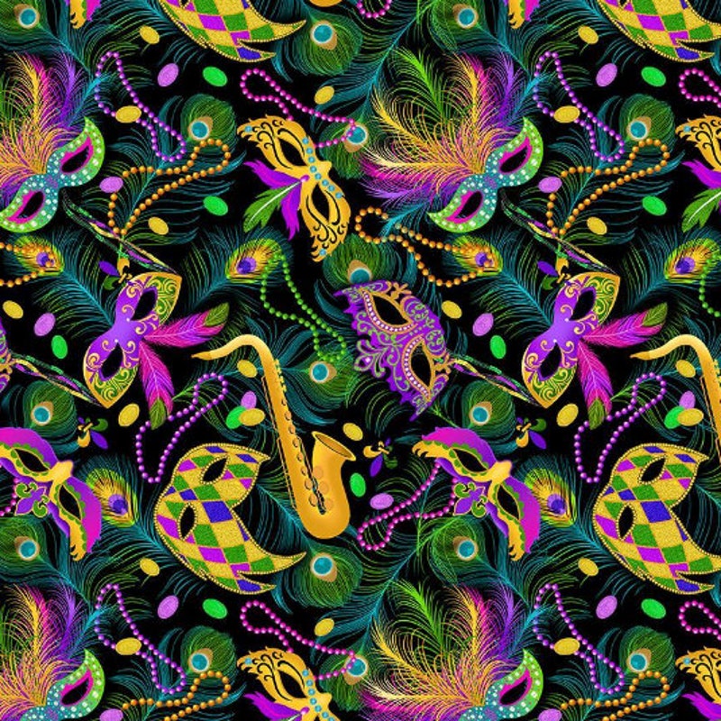 Mardi Gras Fabric - Etsy