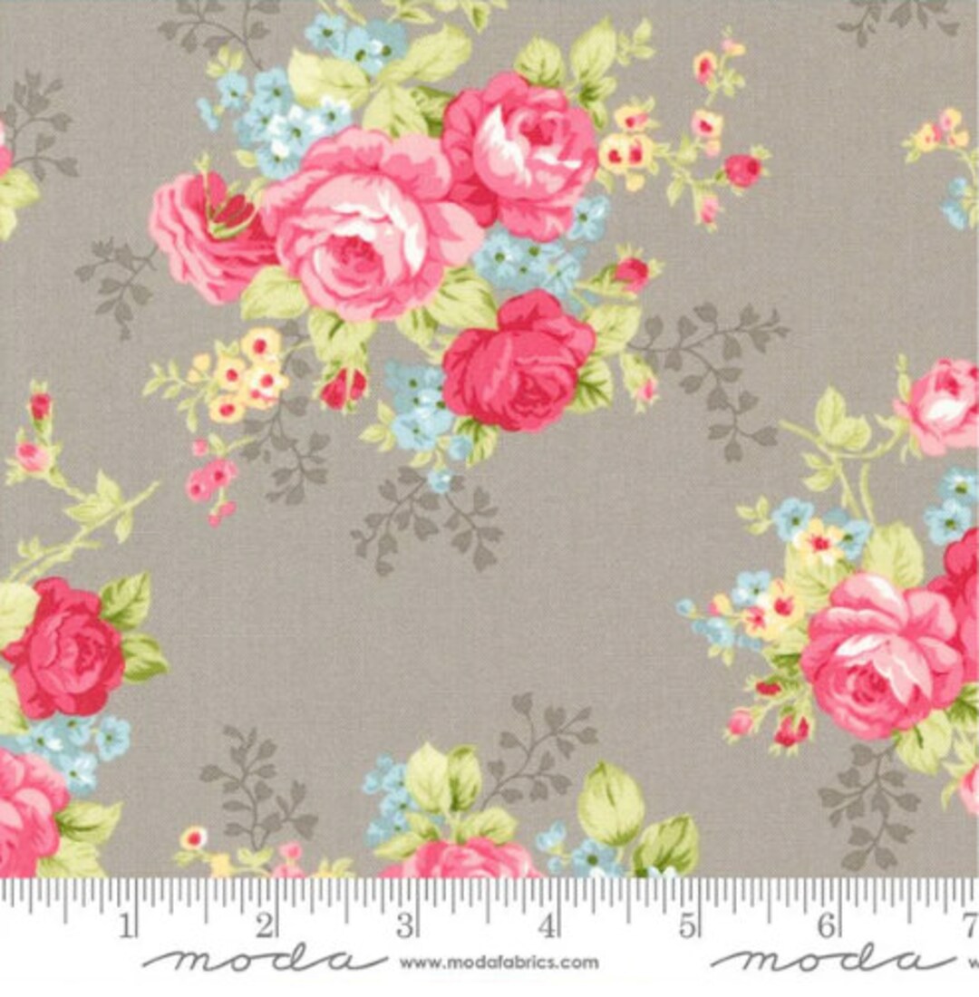 Ellie - Pebble Main Floral Fabric by Brenda Riddle - Cotton Fabric - Etsy