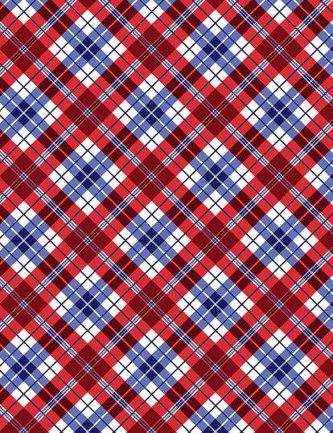 Madras Diagonal Patriotic Plaid Fabric Cotton Fabric - Etsy