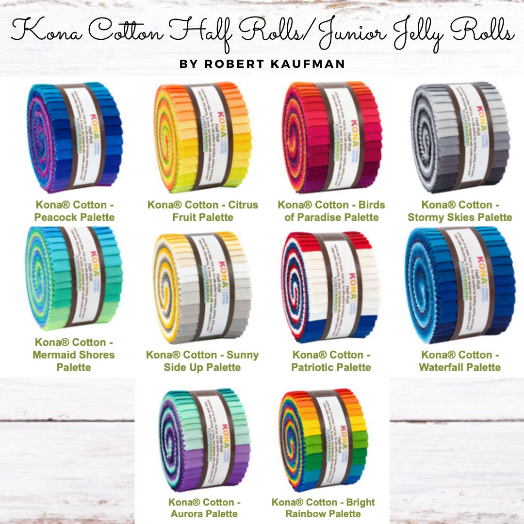 Kona Cotton Half Rolls/junior Jelly Rolls - 24, 2.5" X 42" Precut ...