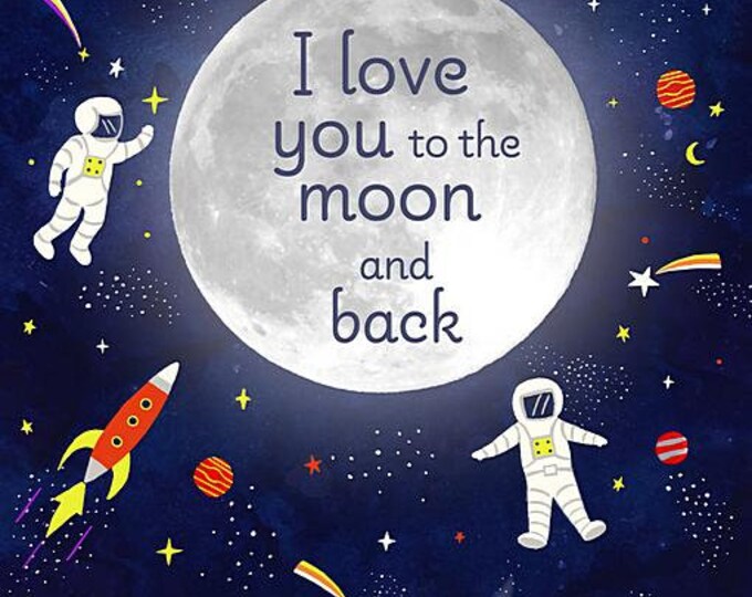 23" Panel - Blast Off! Space Panel - Digital Print - Cotton Fabric ...