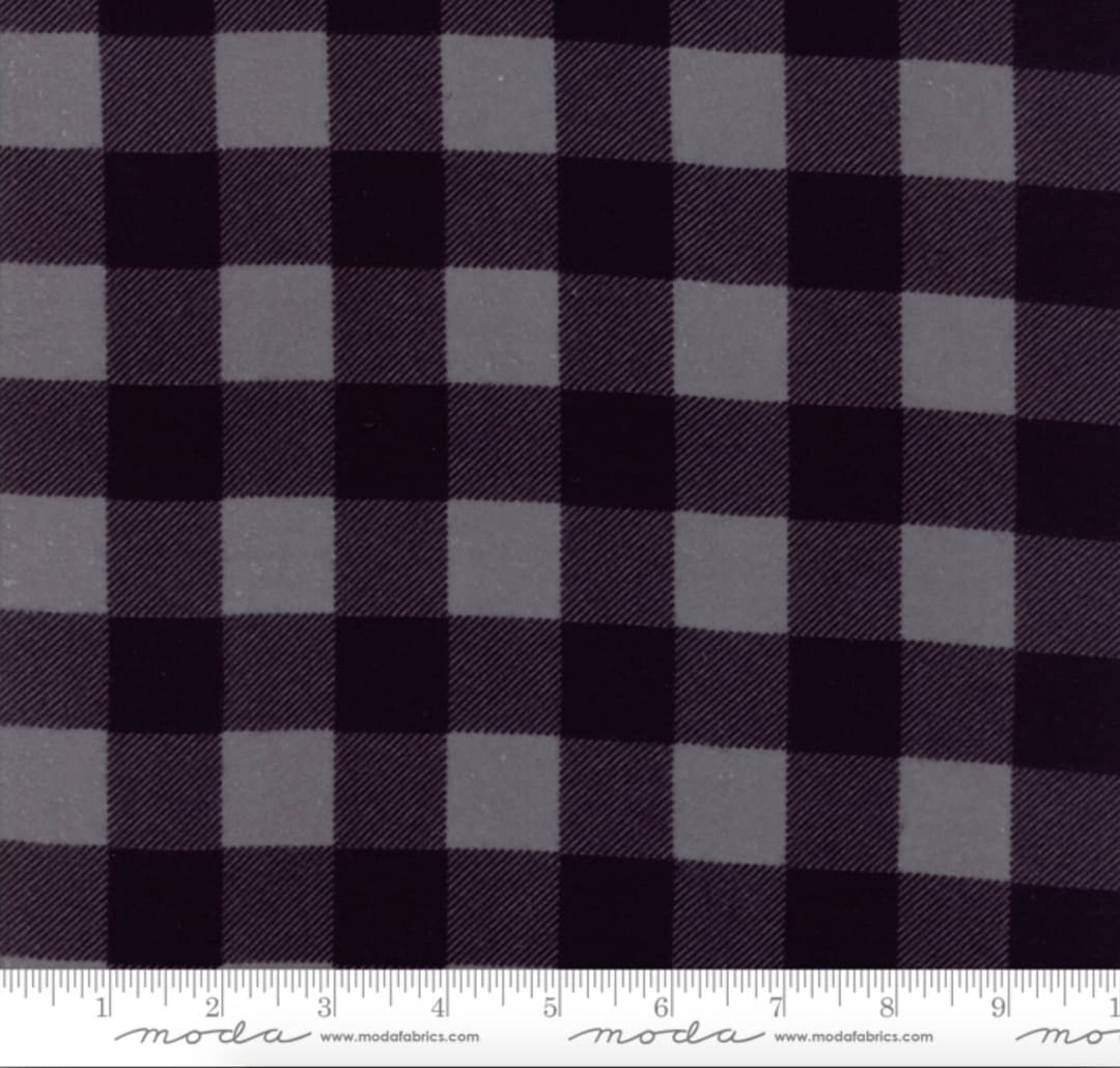 Black & Gray Buffalo Check Cotton Flannel Fabric - Etsy