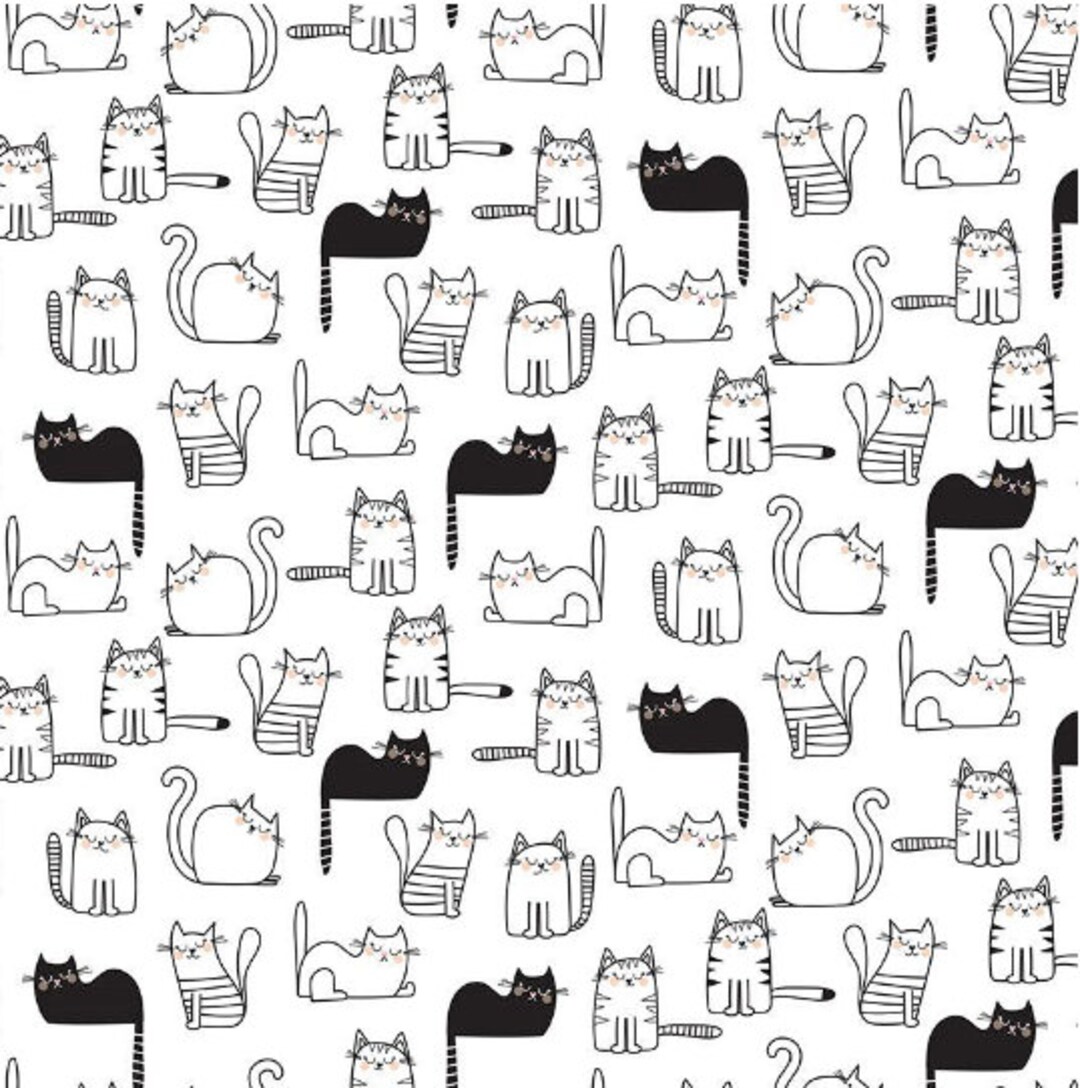 Feline Good Cats Nap Time Fabric Digital Print Cotton Fabric - Etsy