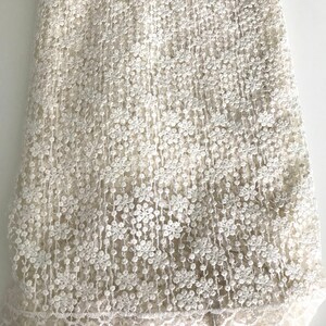 Cream Embroidered Net Fabric Embellished With Sequins - Etsy
