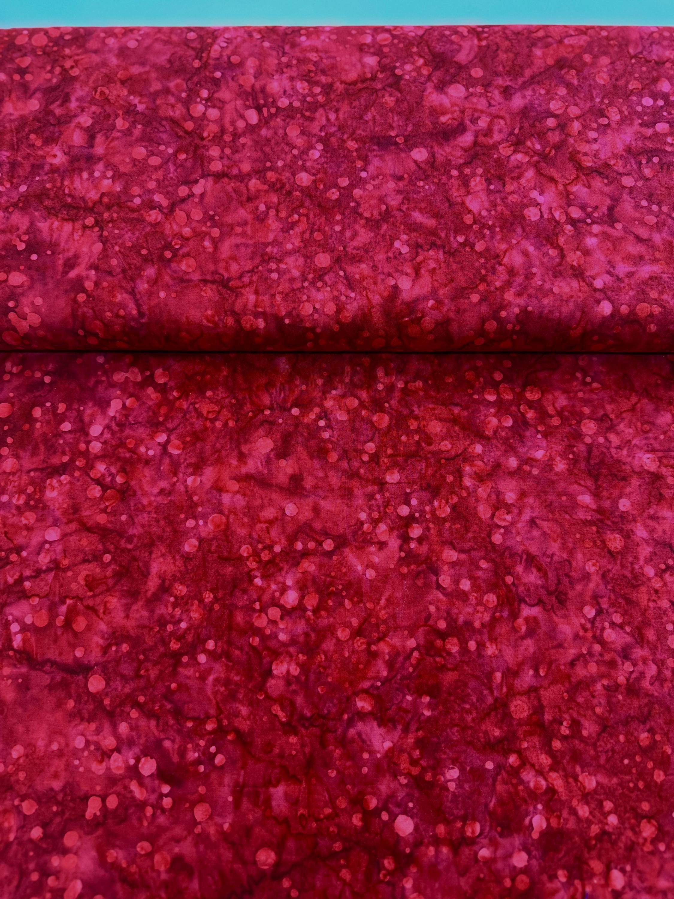 Blossom Batiks - Ink Dots - Cranberry Batik Fabric by Flaurie and Finch ...
