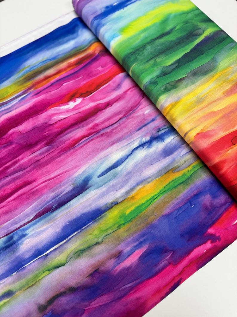 Gradients 2 - Watercolor Rainbow Multi Fabric - Digital Print - Cotton ...