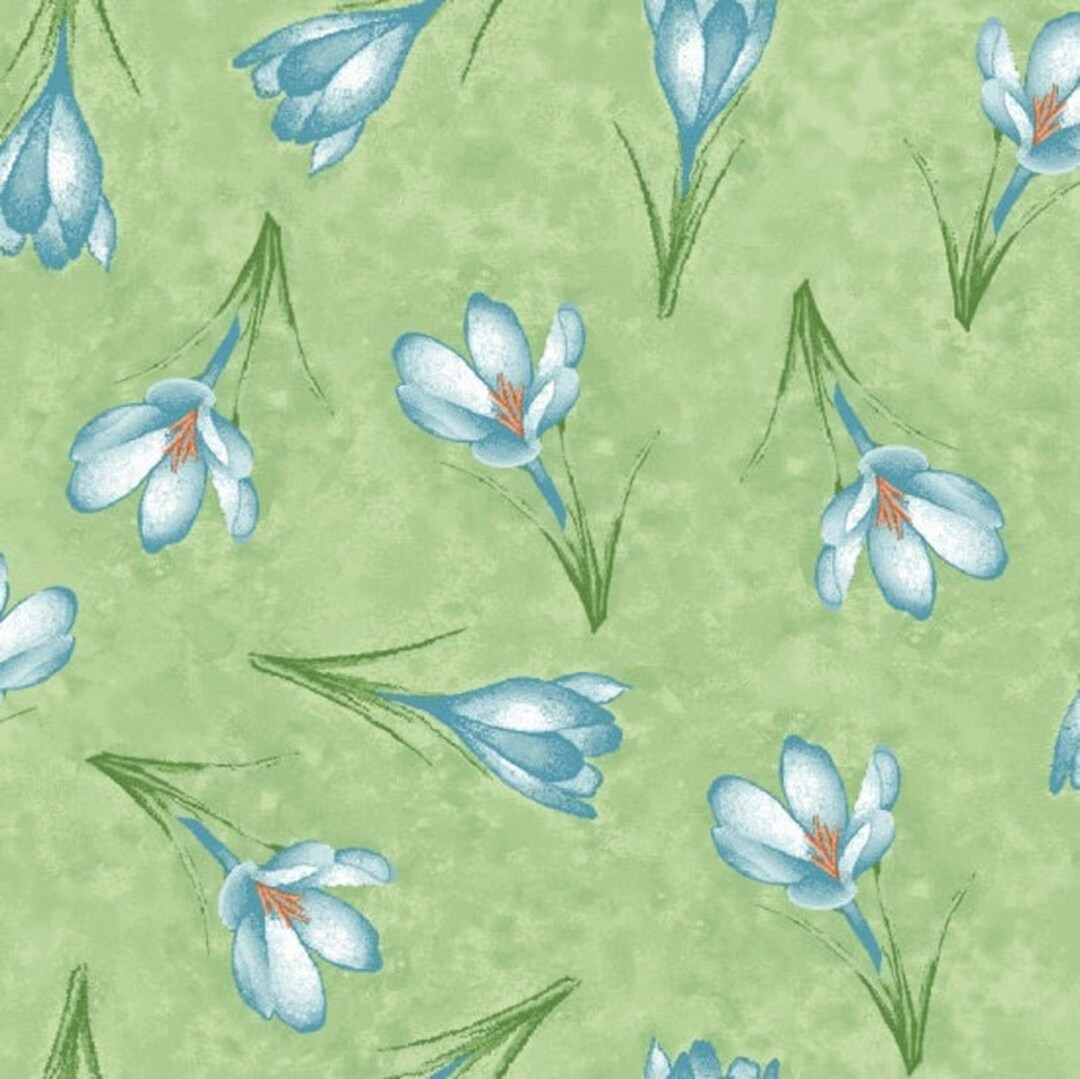 Forest Friends Tossed Crocuses Fabric by Nancy Archer Cotton Fabric - Etsy