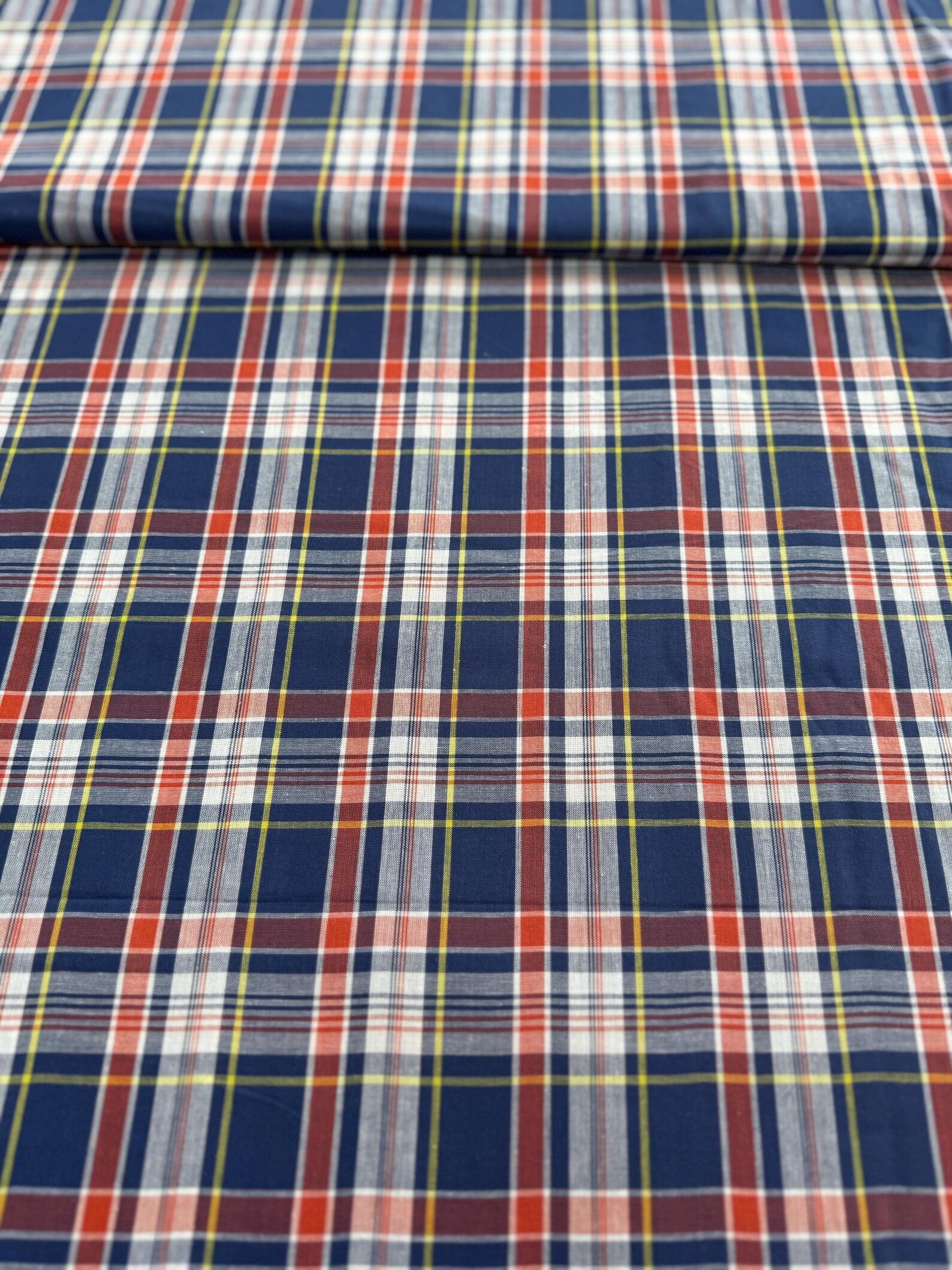 56" Width - Mad for Madras Plaid Yarn Dyed - Nautical Fabric - Cotton ...