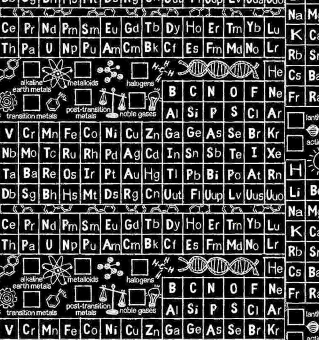 Math & Science - Periodic Table Fabric by Gail Cadden - Cotton Fabric ...