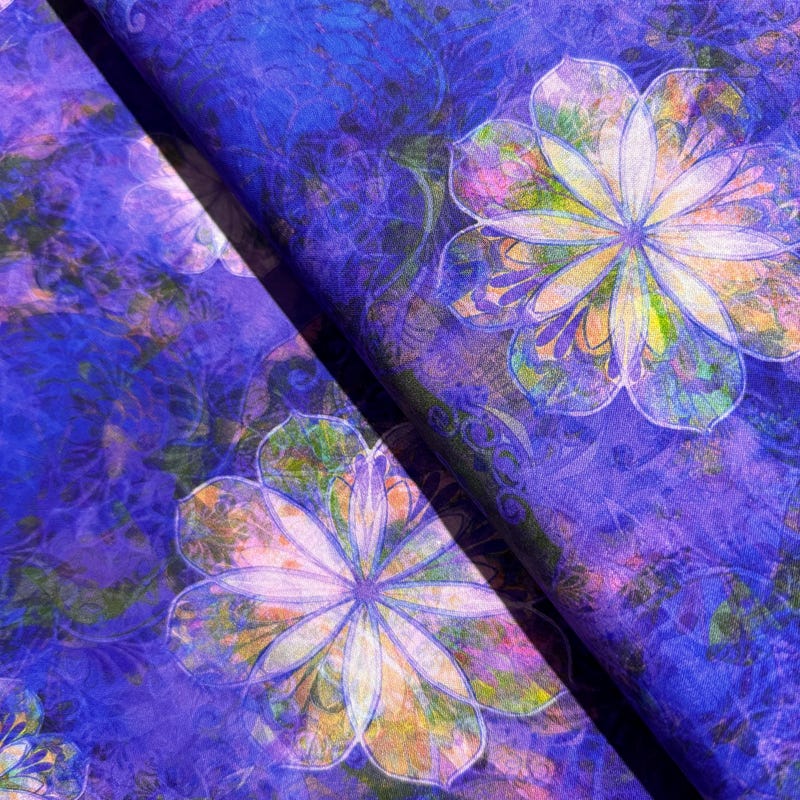 Purple Floral Fabric - Etsy