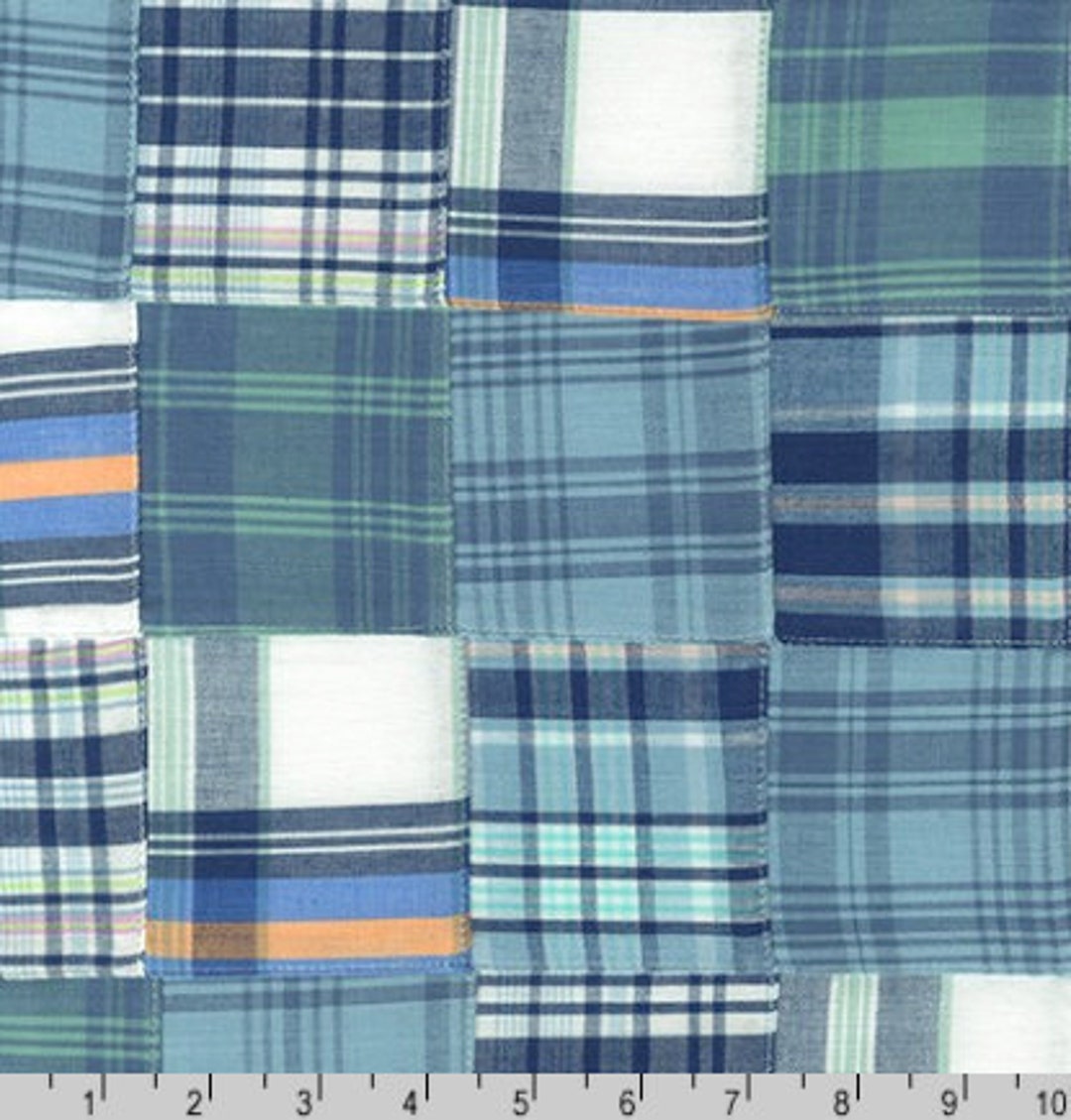 Yarn Dyed Nantucket Patchwork Blue Madras Plaid Patchwork Yarn Dyed ...