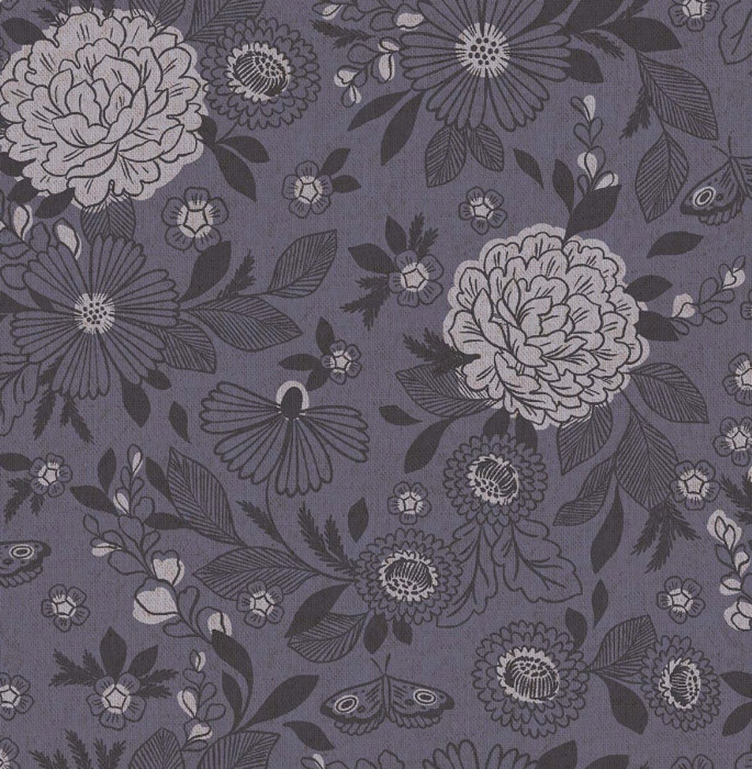 Floral Canvas Fabric: Earth Magic Amethyst Shadow Print - Etsy