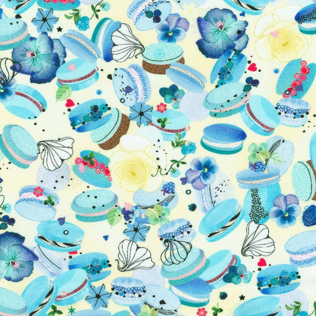 Blossom Bake Shop - Macaron Toss Meringue Fabric by Lynn Horrabin ...
