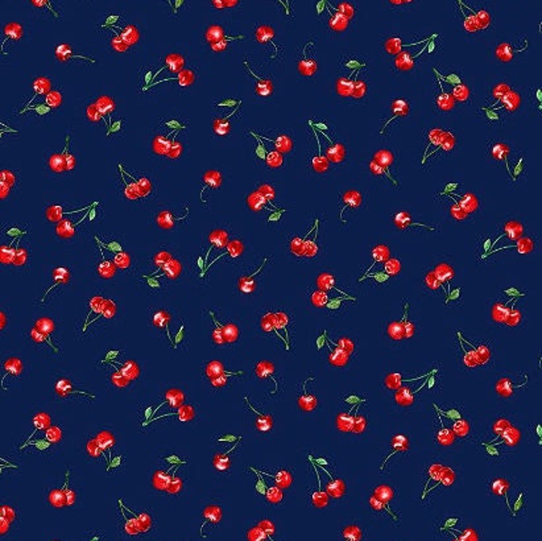 Cherry Pie - Tiny Cherries - Digital Print - Cotton Fabric - Etsy