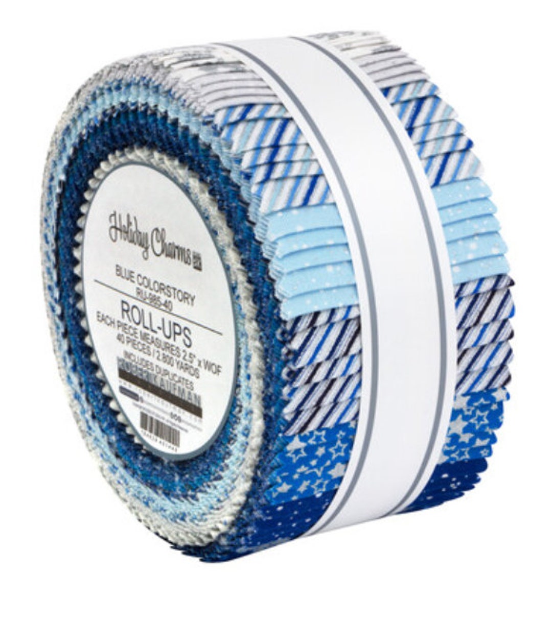 Holiday Charms - Blue Colorstory Roll Up/jelly Roll - 40, 2.5" of ...