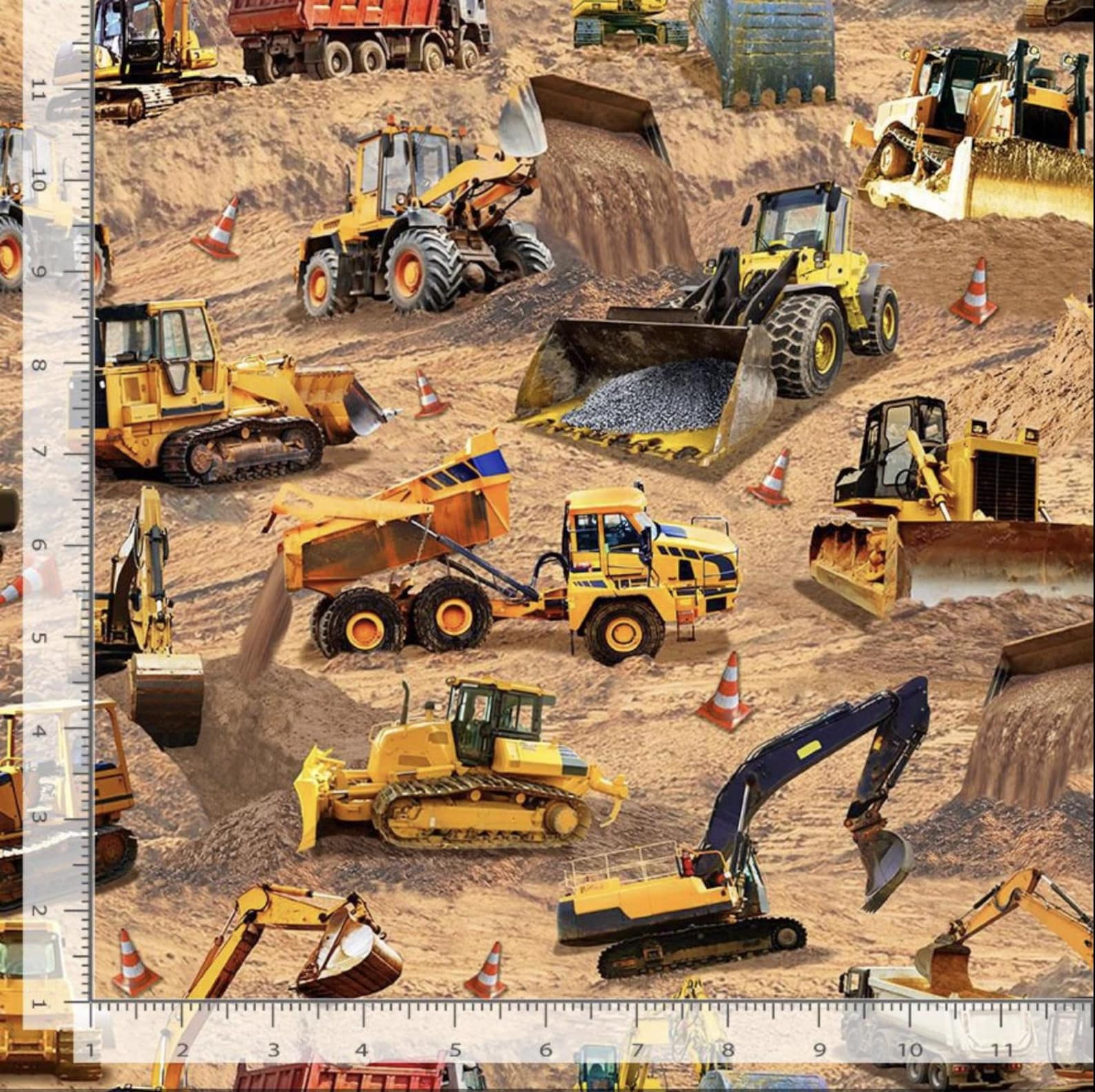 Construction Trucks Fabric – Keep on Truckin’ by Timeless Treasures ...