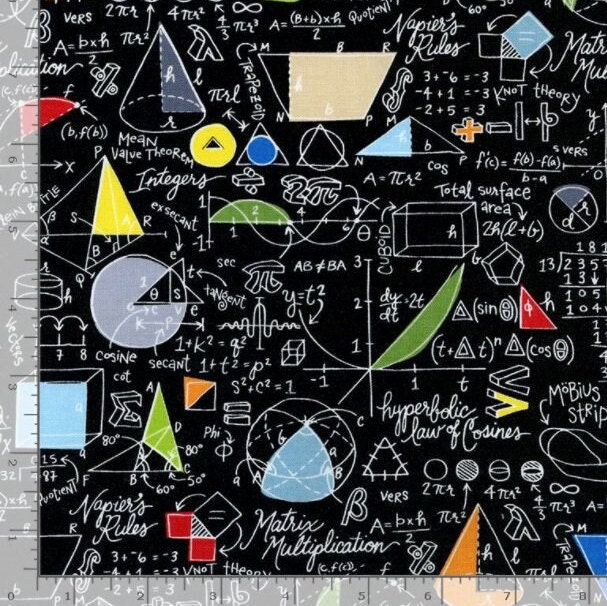 Math & Science - Mathematics Fabric by Gail Cadden - Cotton Fabric - Etsy