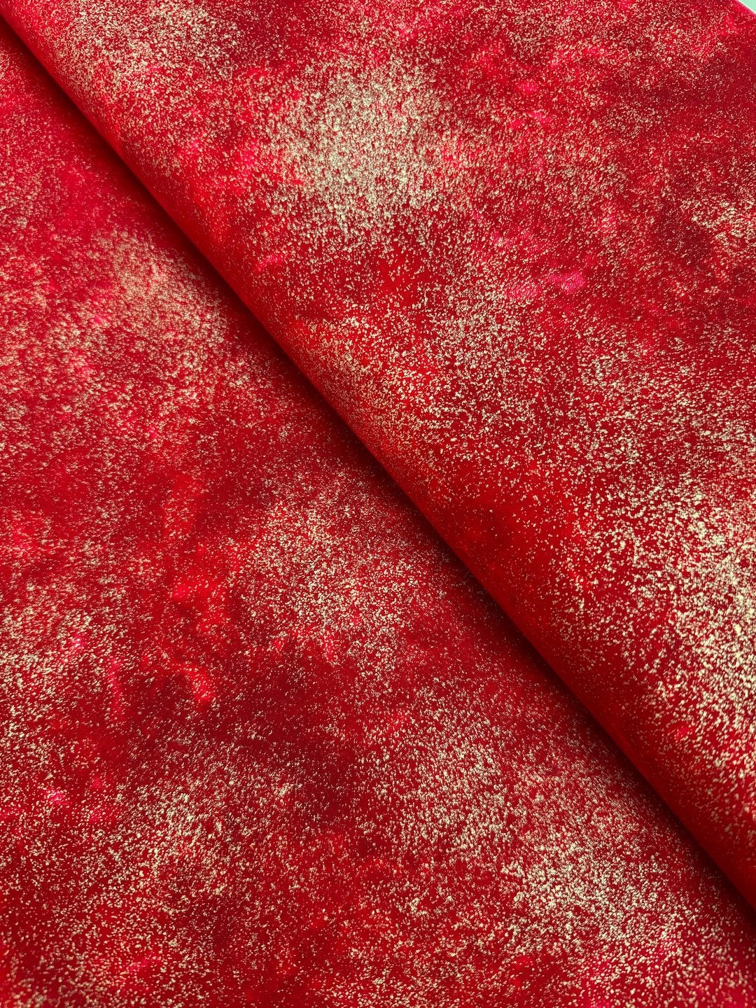 Holiday Blenders - Shimmer Red Metallic Gold Fabric by Timeless ...