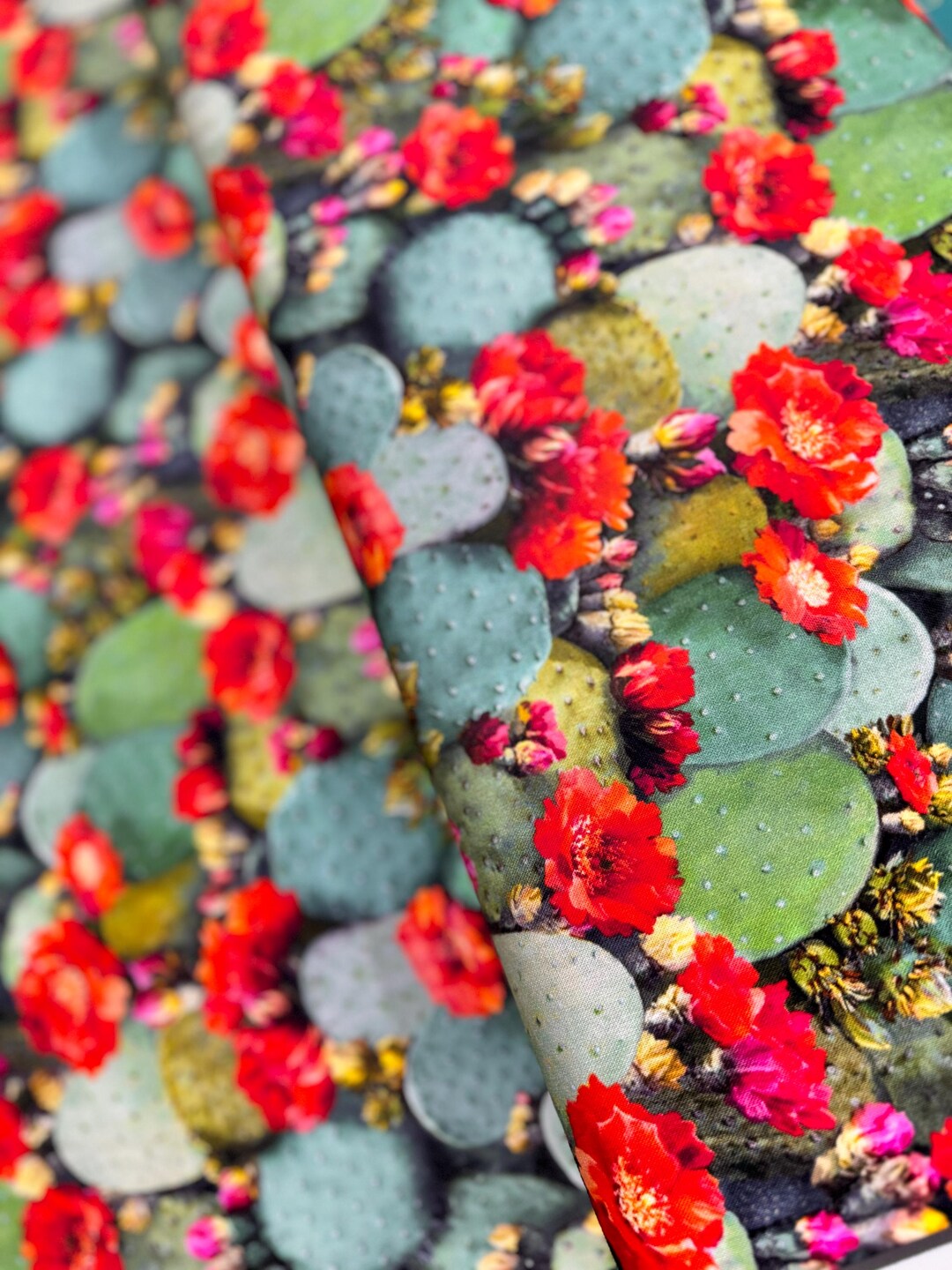 Southwest - Prickly Pear Cactus Fabric - Digital Print - Cotton Fabric ...