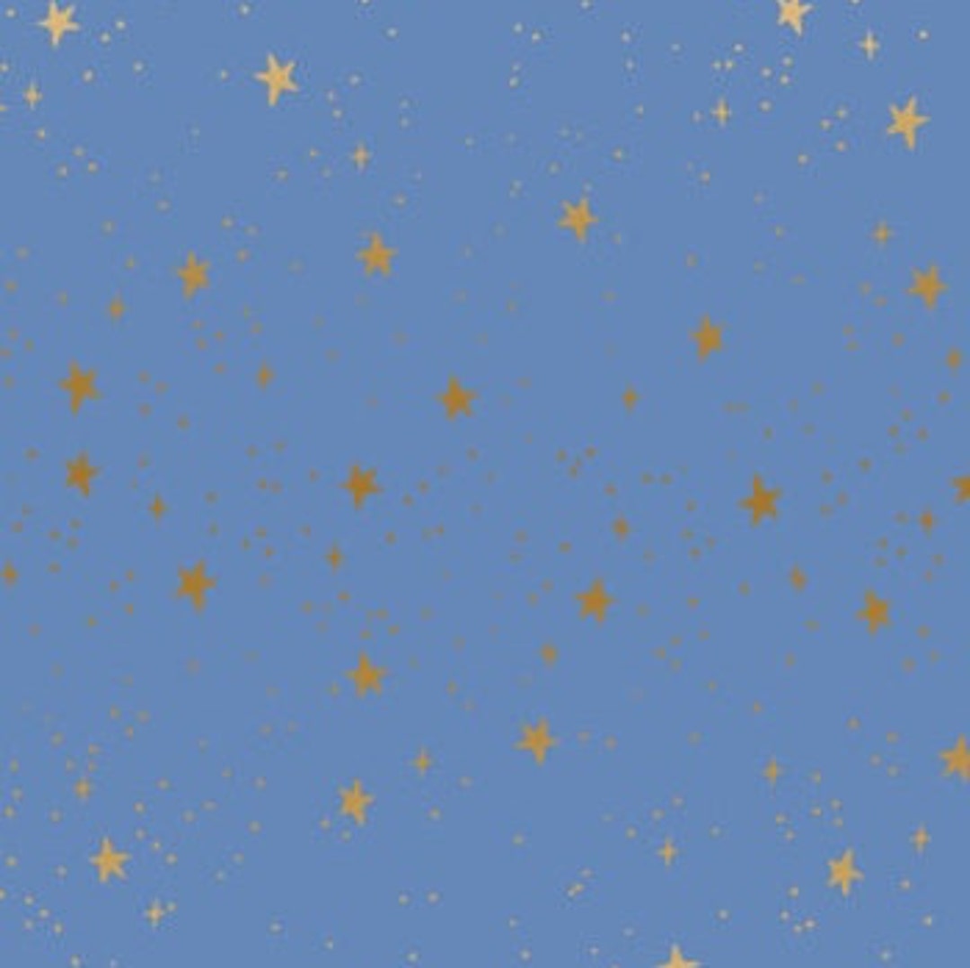 Primavera - Stars Periwinkle Metallic Fabric by Rifle Paper Co ...