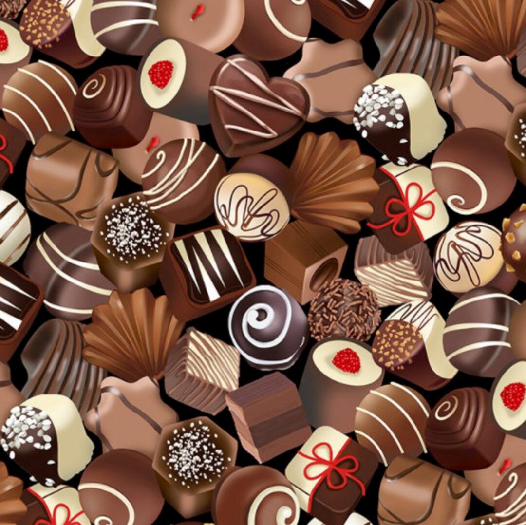 Chocolate Lover - Chocolate Truffles Fabric by Gail Cadden - Cotton ...
